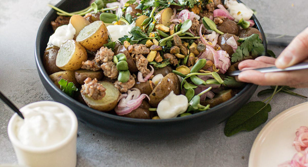 Salade de patates grelots, Gremolata au citron & chair de saucisse – La ...
